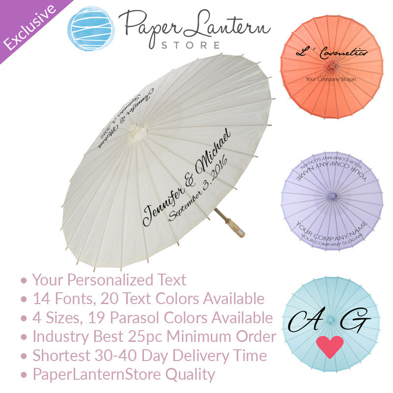 Personalized Printed Paper Parasol Umbrellas Custom Printed Items on ...