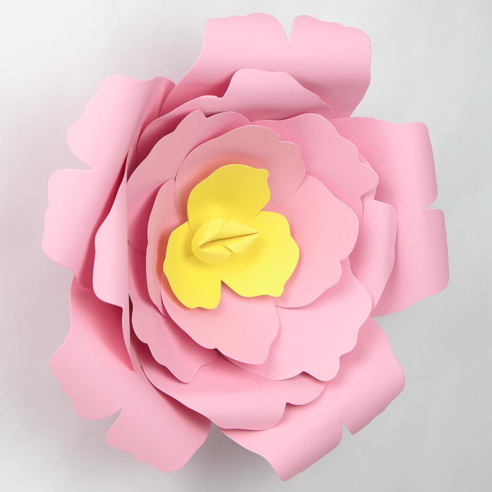Large 12" Pre-Made Pink Rose Paper Flower Wedding Backdrop Wall Decor ...