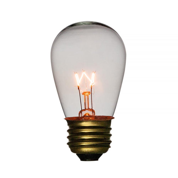 10 Socket Outdoor Commercial String Light Set, S14 Bulbs, 21 FT White ...